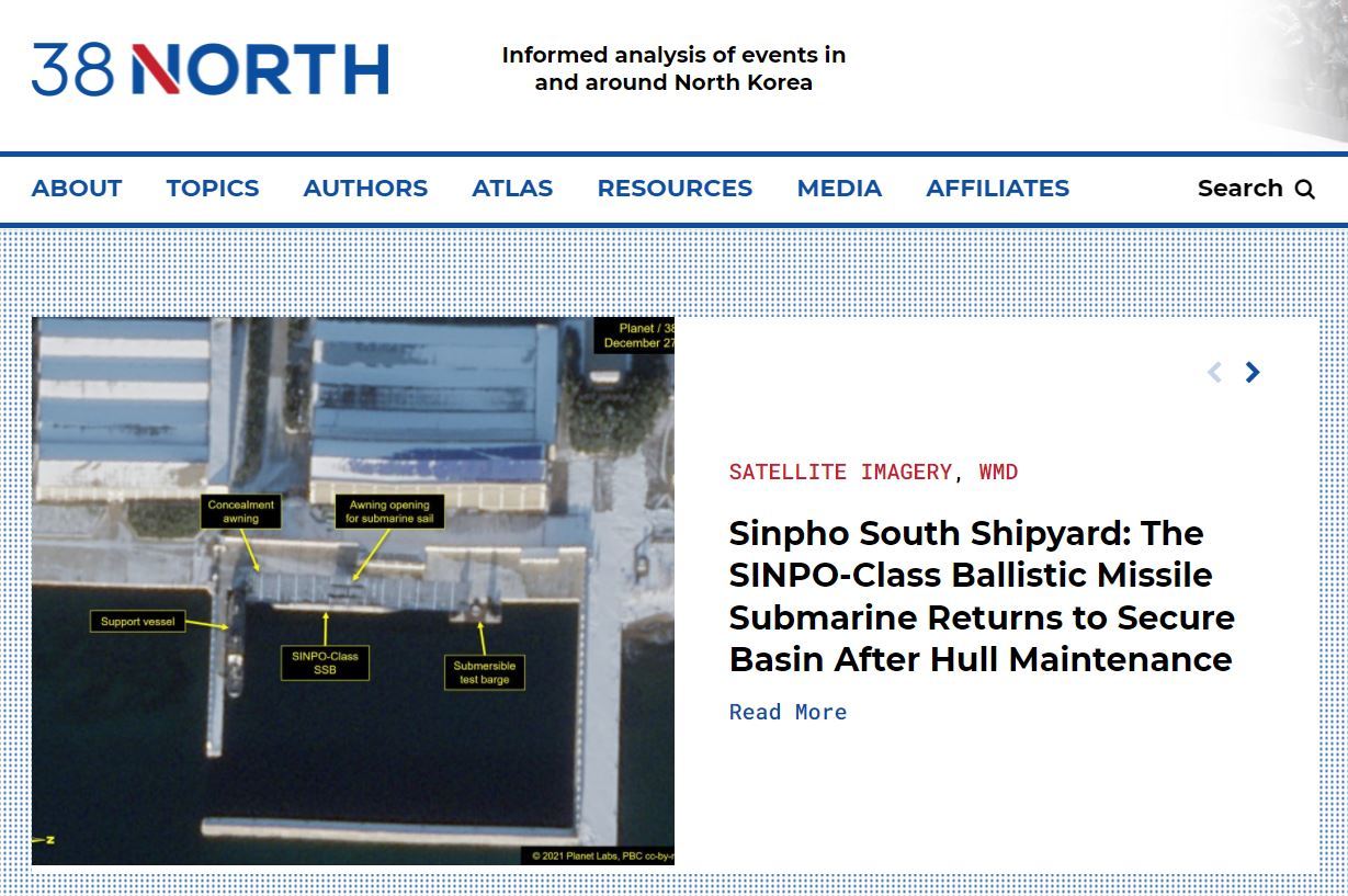 38노스 "北 'SLBM 발사' 잠수함, 정비 마치고 신포 계류장 복귀" - 뉴스1