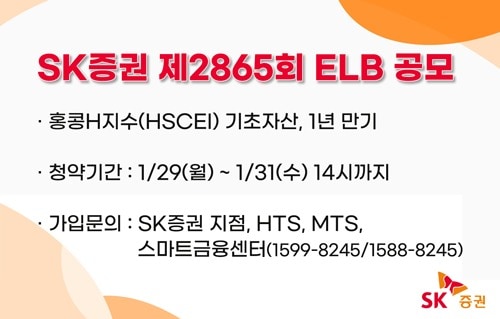 SK증권, 31일까지 1년 만기 ELB 공모 - 뉴스1