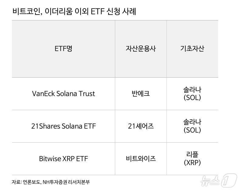 NH투자證 "리플·솔라나 현물 ETF, 美 대선 전 승인 어렵다" - 뉴스1