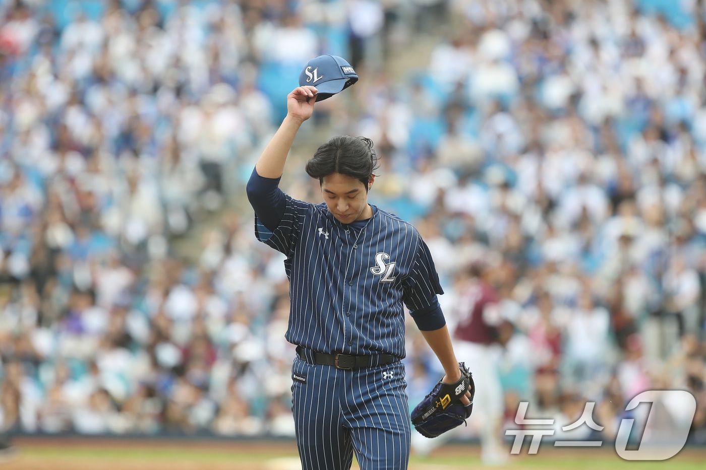 'PS 첫 선발' 원태인…천적 박동원·김현수 넘어야 승리 보인다[PO2] - 뉴스1